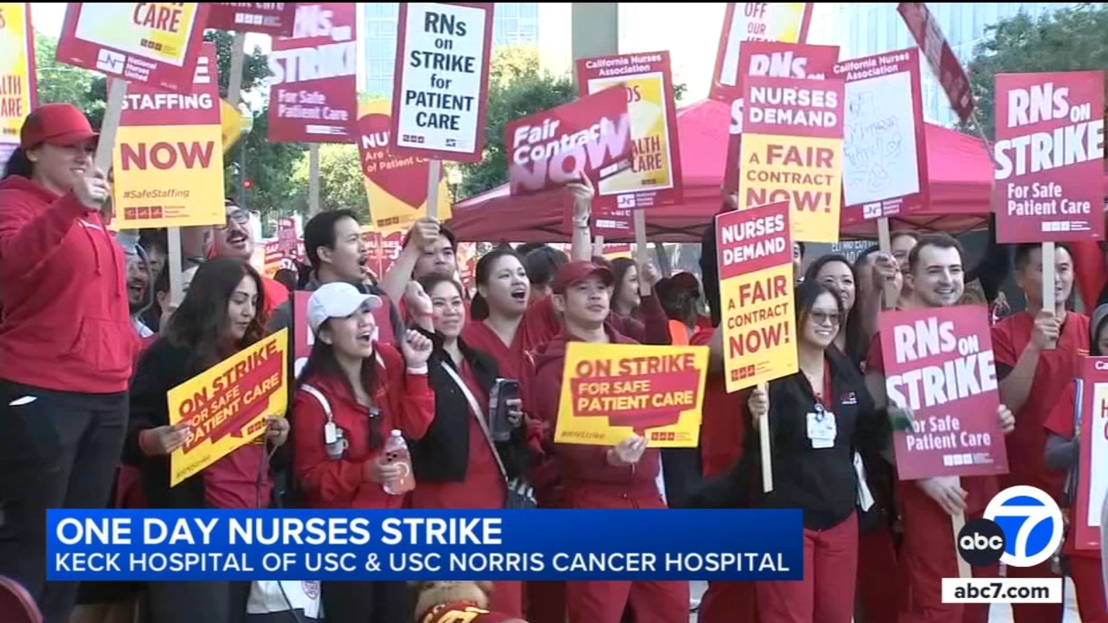 More than 1,400 nurses go on strike at USC's Keck Hospital and Norris ...