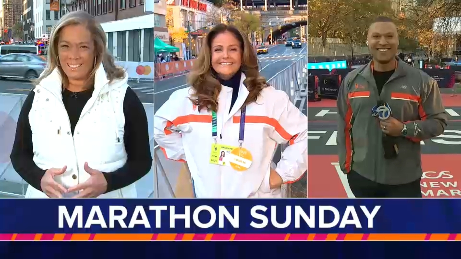Eyewitness News reporters along the race route - ABC7 New York
