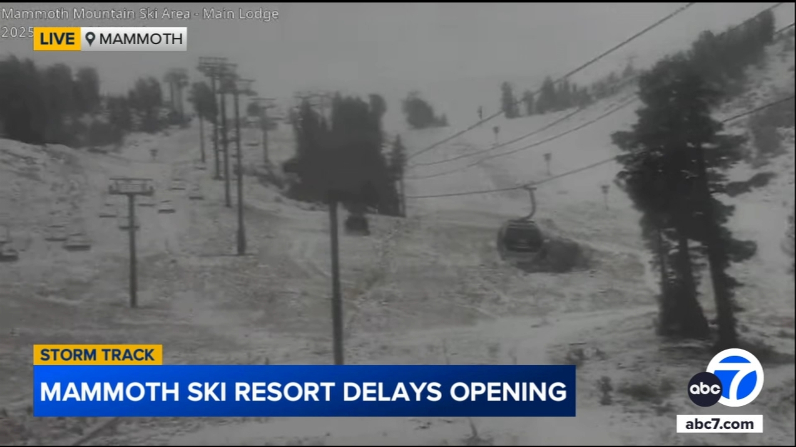 Mammoth delays opening day due to storm - ABC7 Los Angeles