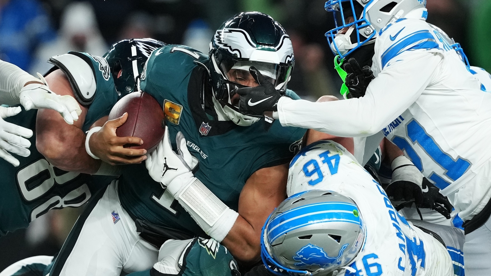 Jalen Hurts' lone touchdown leads Philadelphia Eagles to 16-9 victory over Detroit Lions in ...