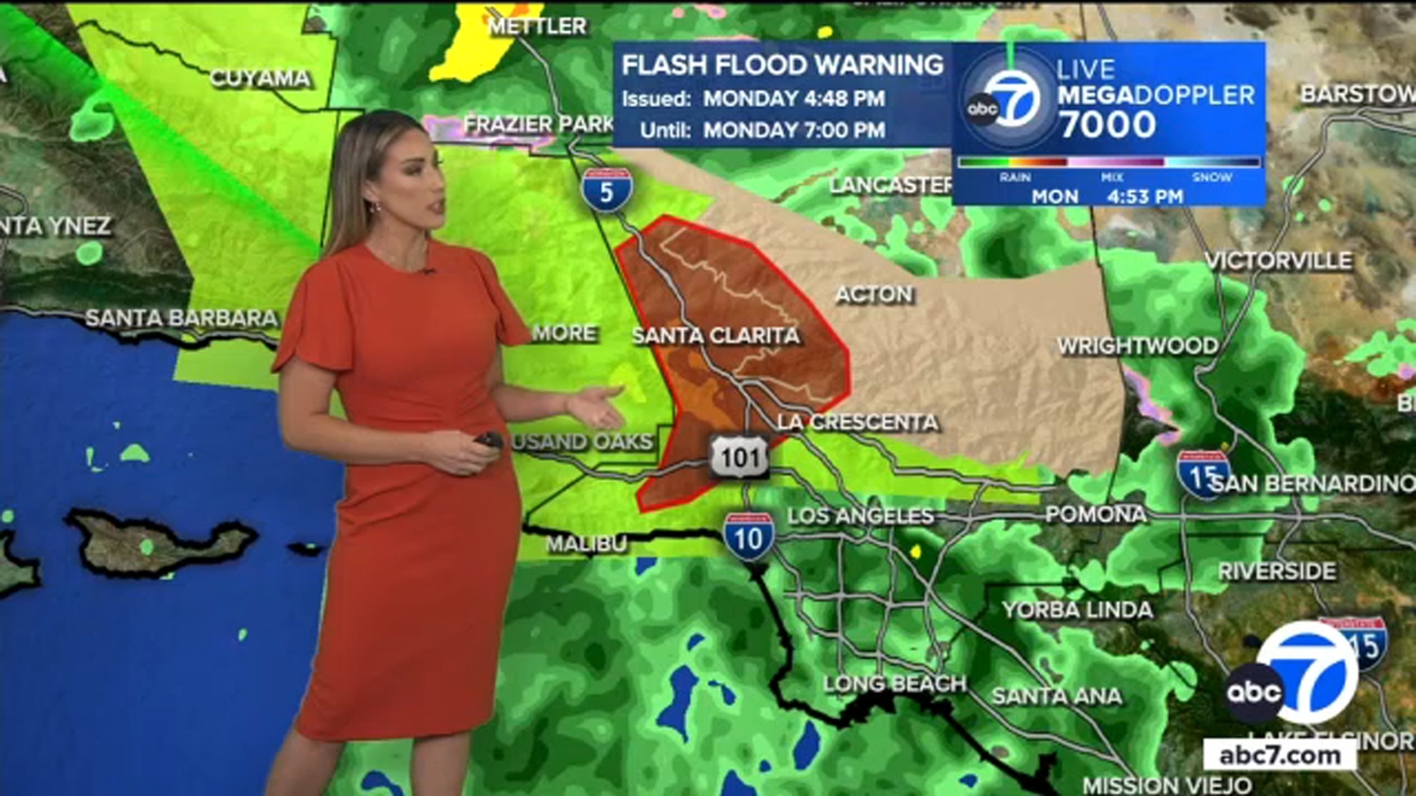 Flash flood warning issued for portion of Los Angeles County - ABC7 Los ...