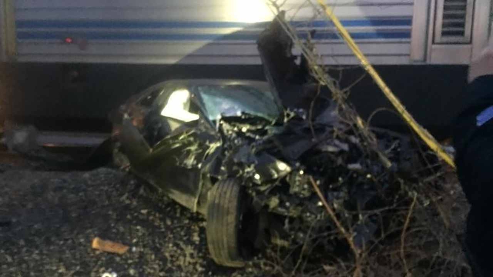 No one reported hurt after Long Island Rail Road train crashes into car ...