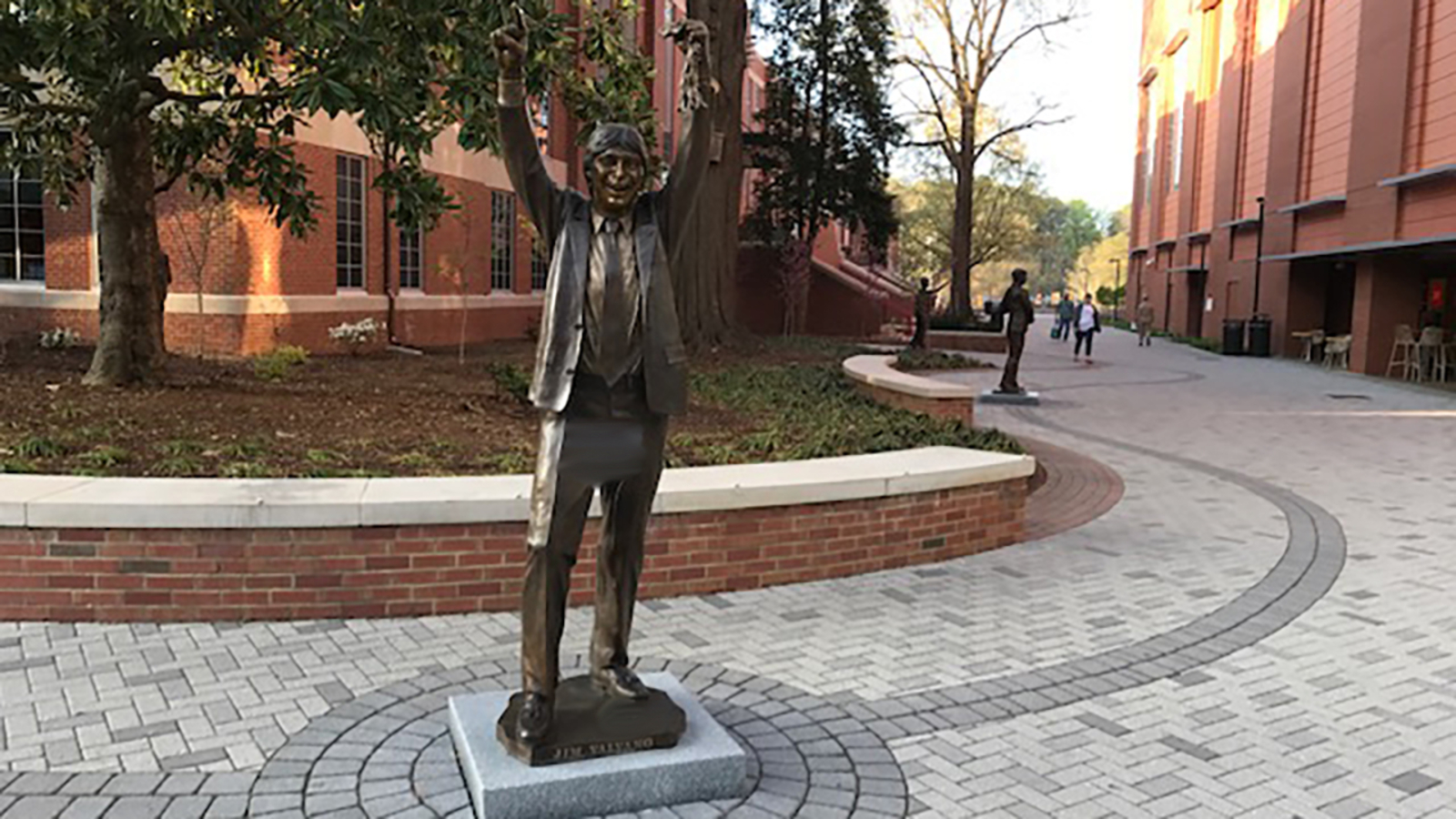 Vandal spray paints Jimmy V statue at N.C. State - ABC11 Raleigh-Durham