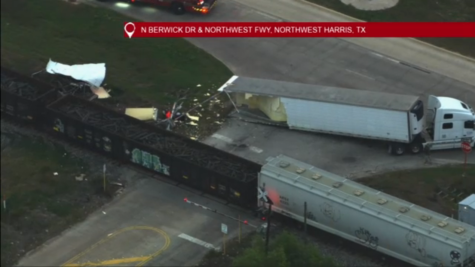 18-wheeler and train crash cleared after causing backups along Highway ...