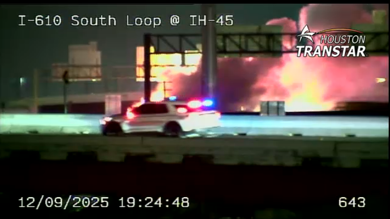 18-wheeler believed to be carrying sulfuric acid fully engulfed in ...