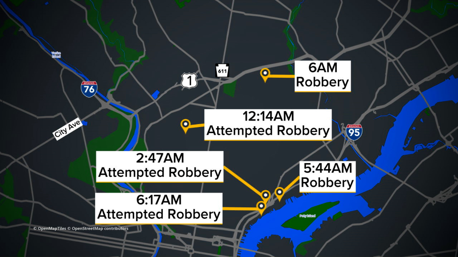 Philadelphia police search for suspects in string of early morning ...