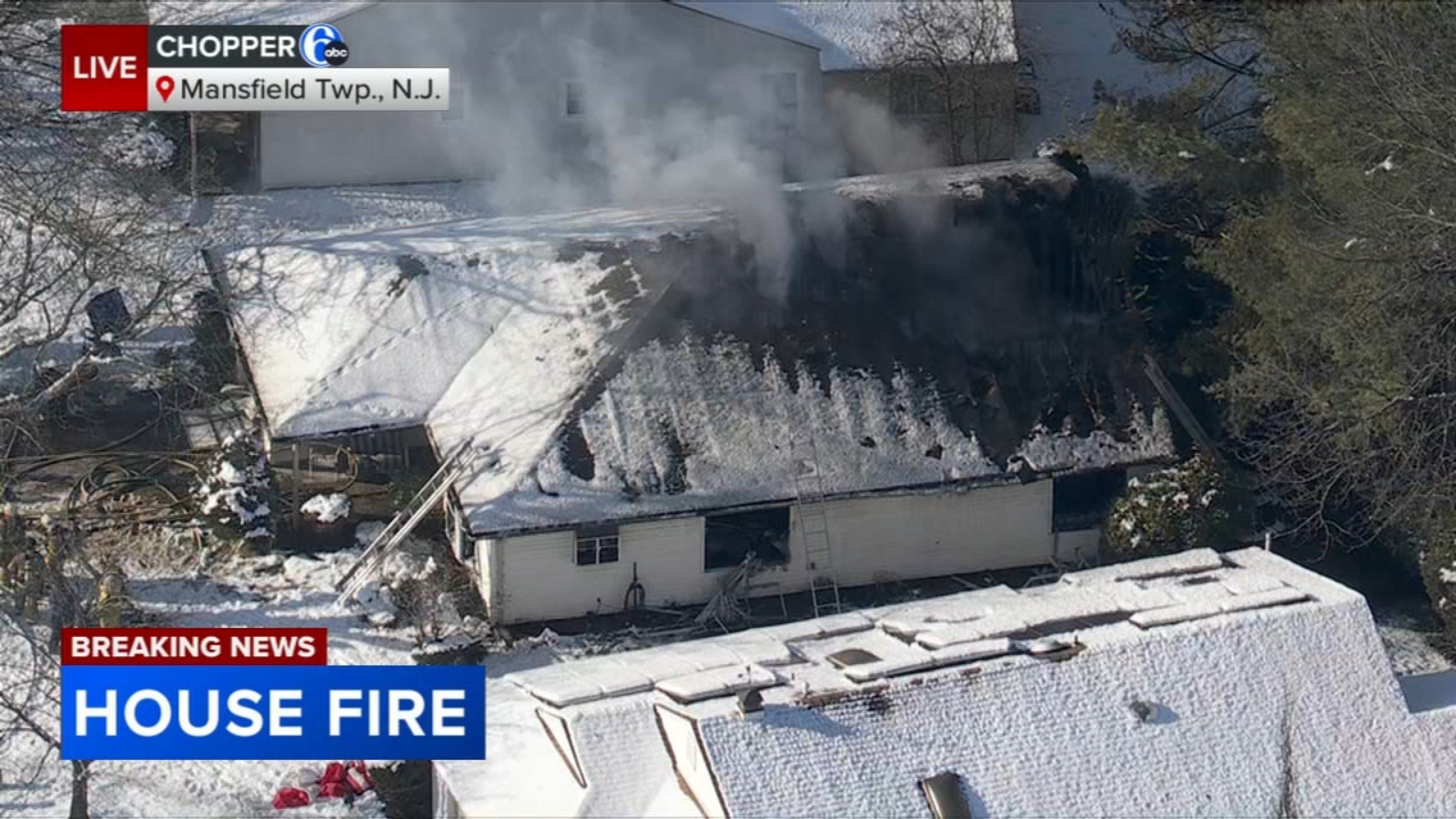 Crews battling house fire in Mansfield Township, New Jersey - 6abc ...