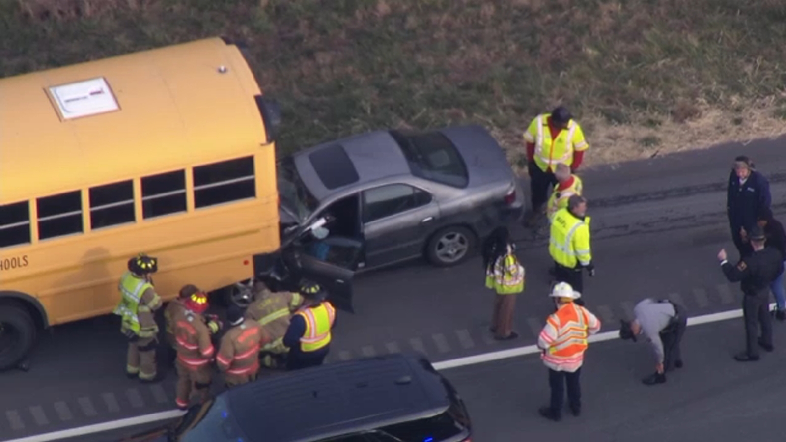 Car rear-ends Wake County school bus on NC-540, causes delays near Cary ...