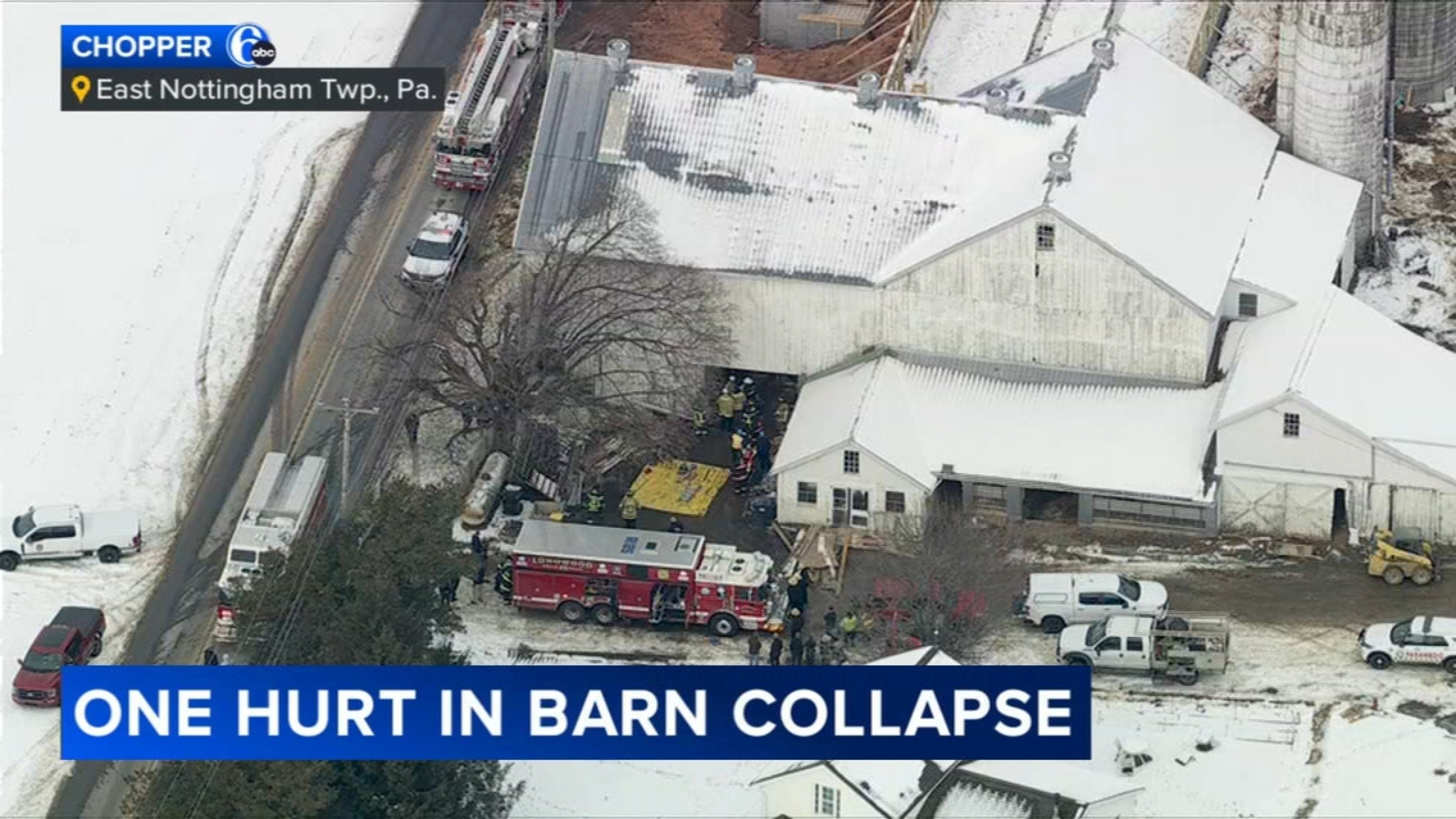 Man rescued after partial barn collapse in Chester County - 6abc ...