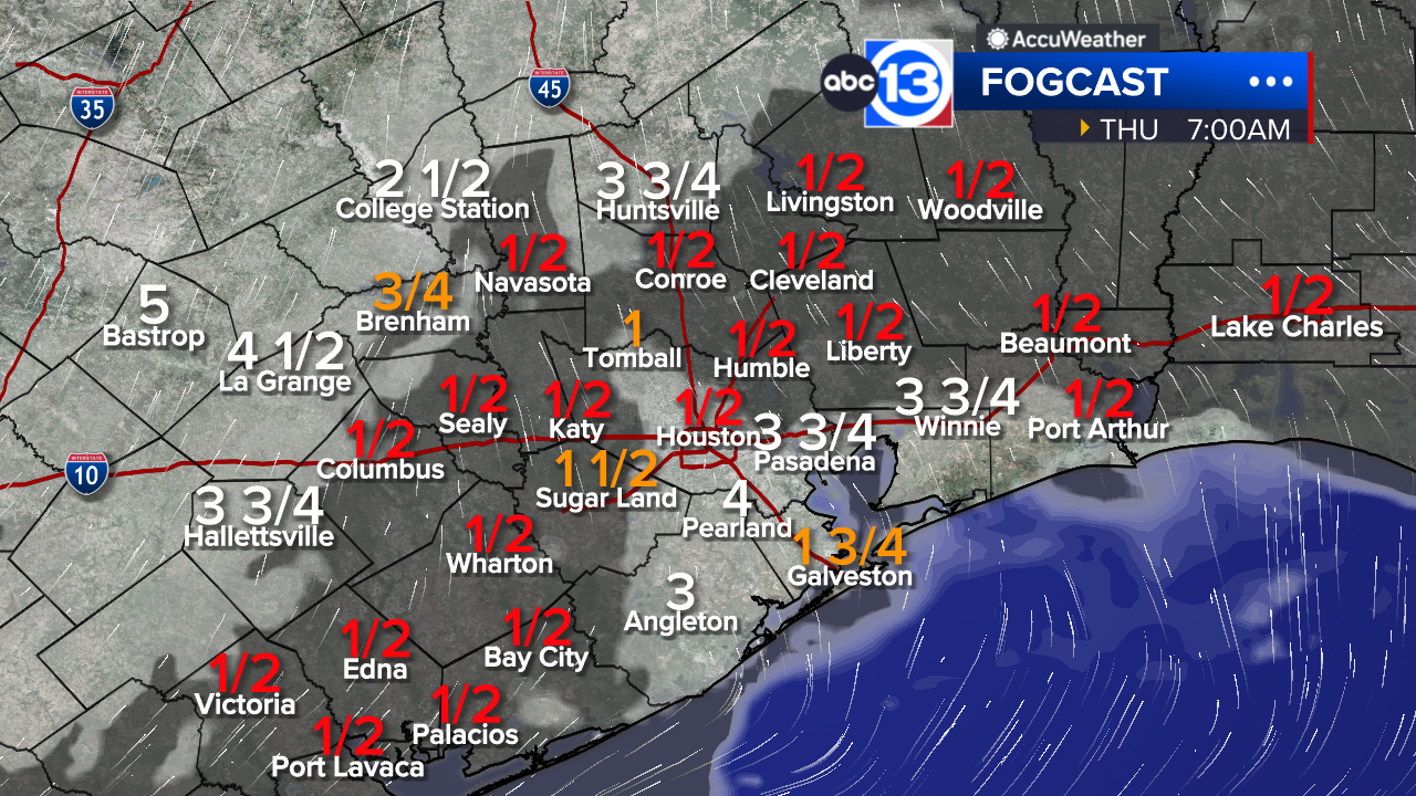 Houston Weather: Rain has ended for most. Dense fog develops overnight ...