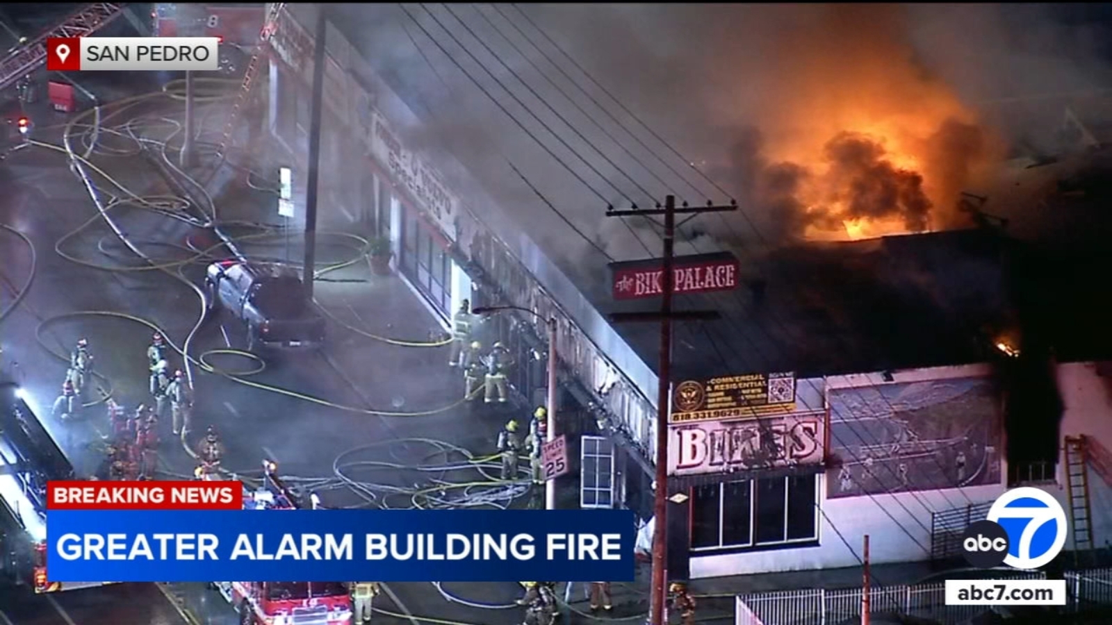 Large fire breaks out at commercial building in San Pedro - ABC7 Los ...