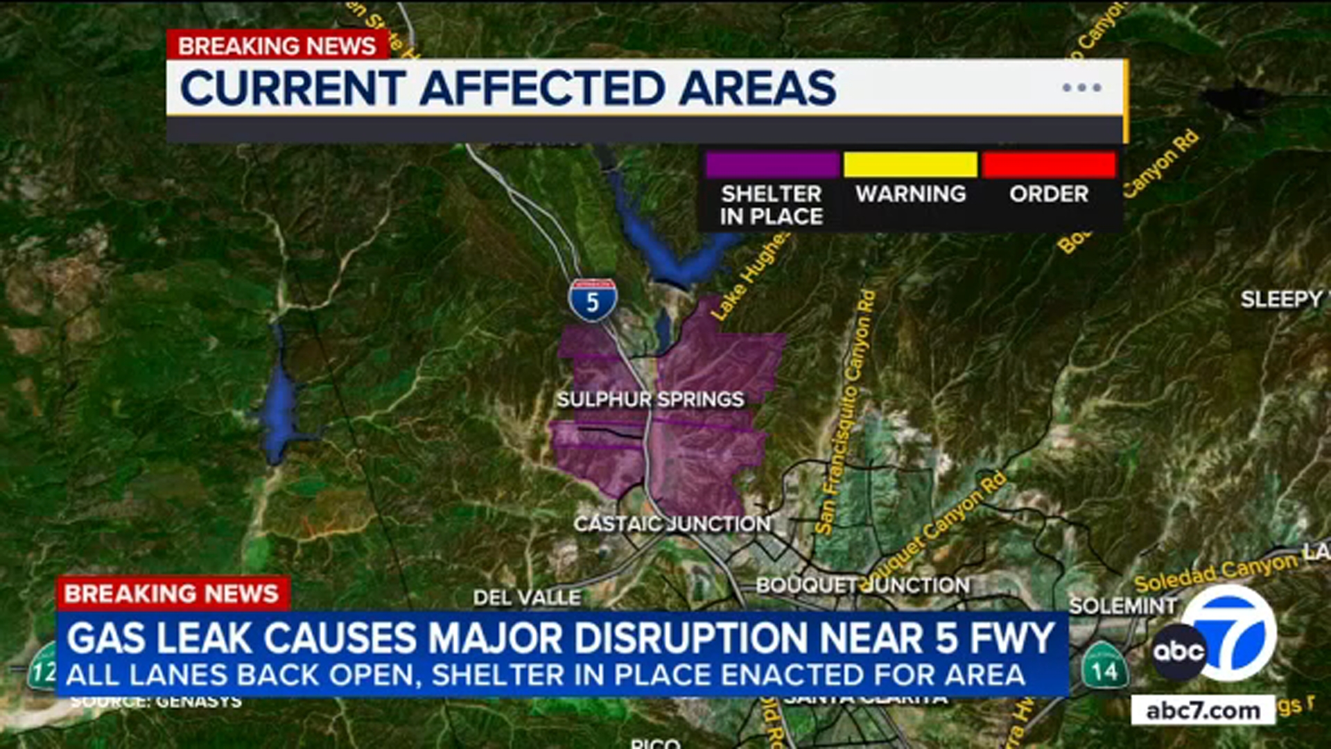 Natural gas leak causes major disruption on 5 Freeway in Castaic in ...