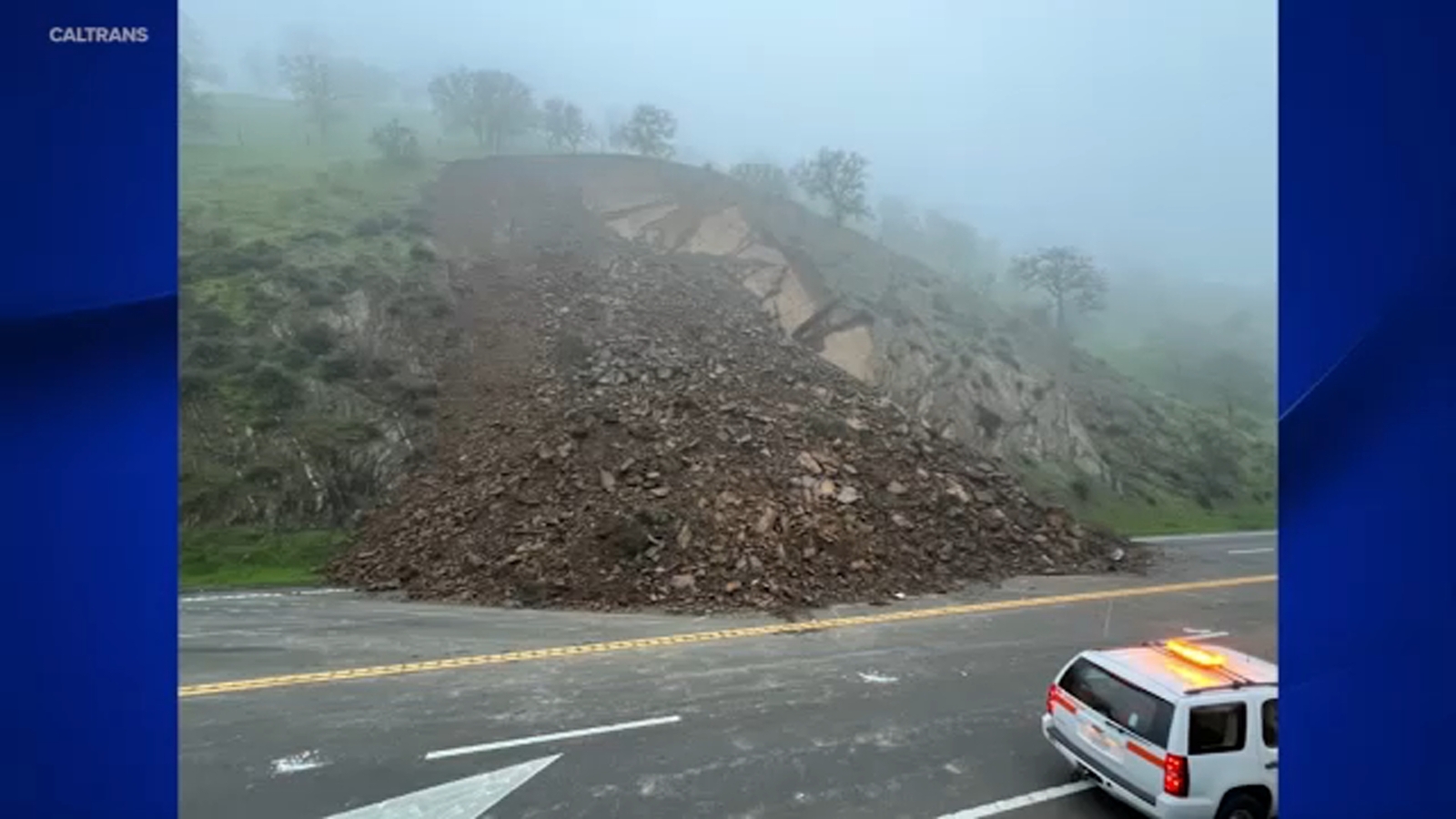 Highway 41 reopens after rockslide blocks part of the roadway - ABC30 ...