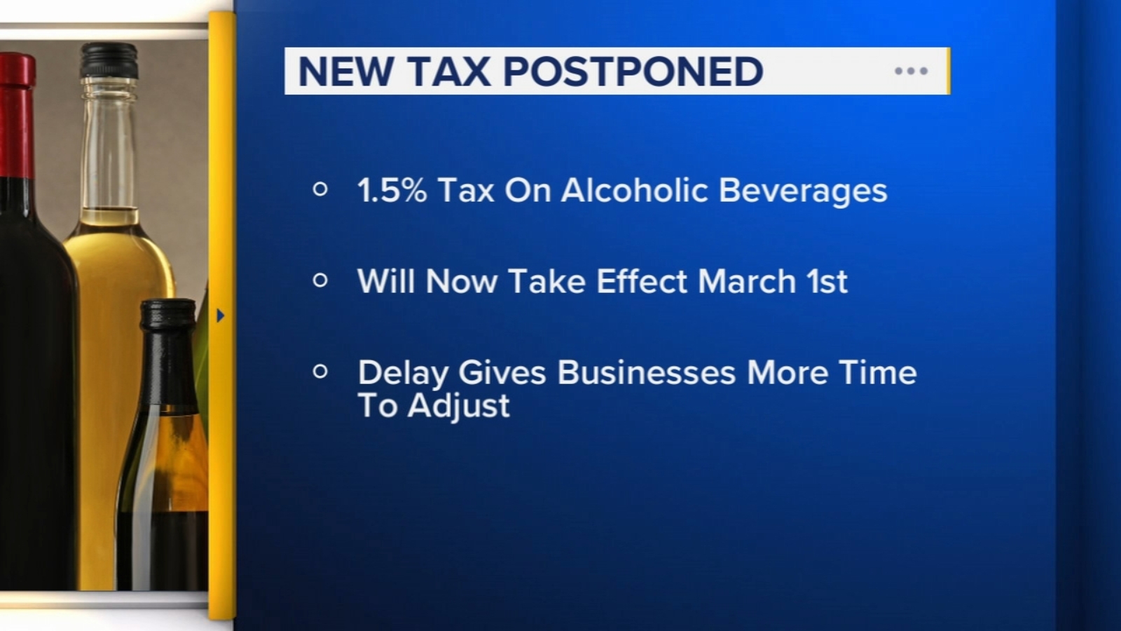 Chicago taxes: City tax on alcohol for off-premises drinking delayed ...