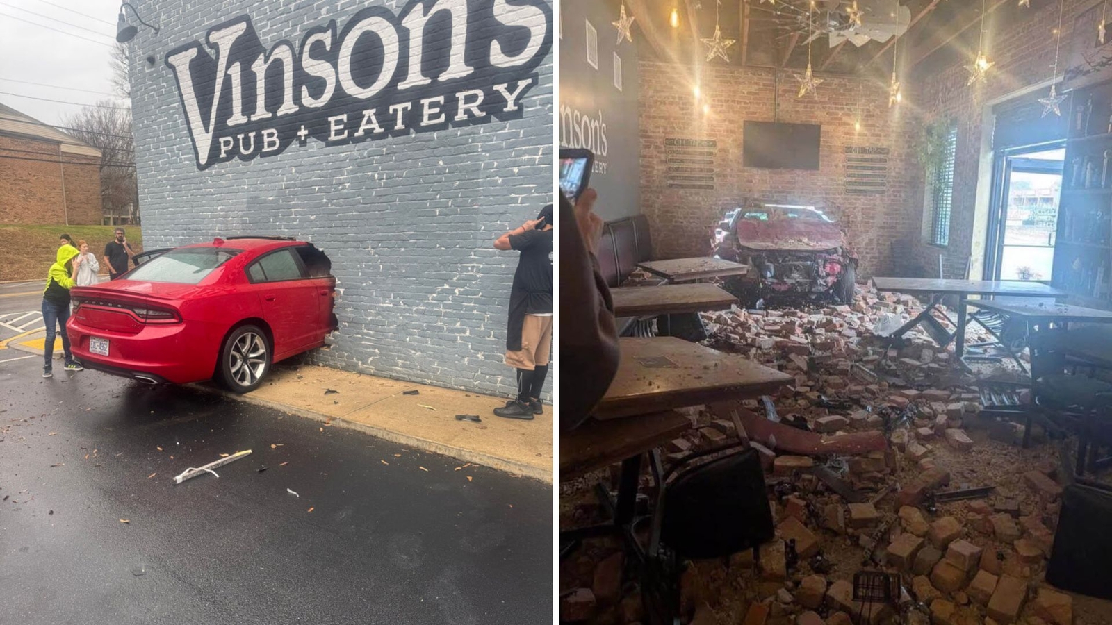 Investigation underway after driver crashes into Vinson's Pub and ...