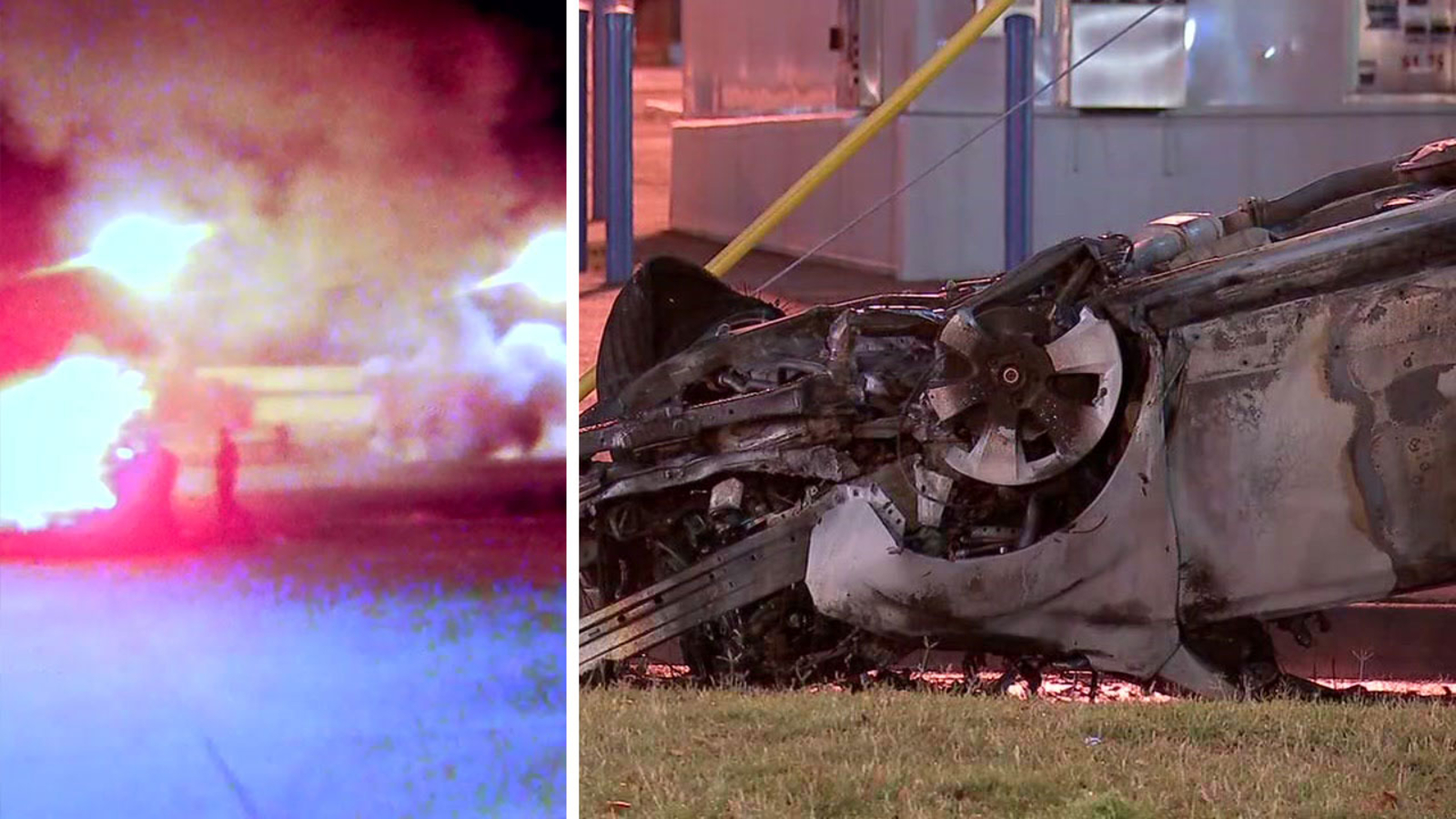 Flipping car knocks down power lines in SW Houston - ABC13 Houston