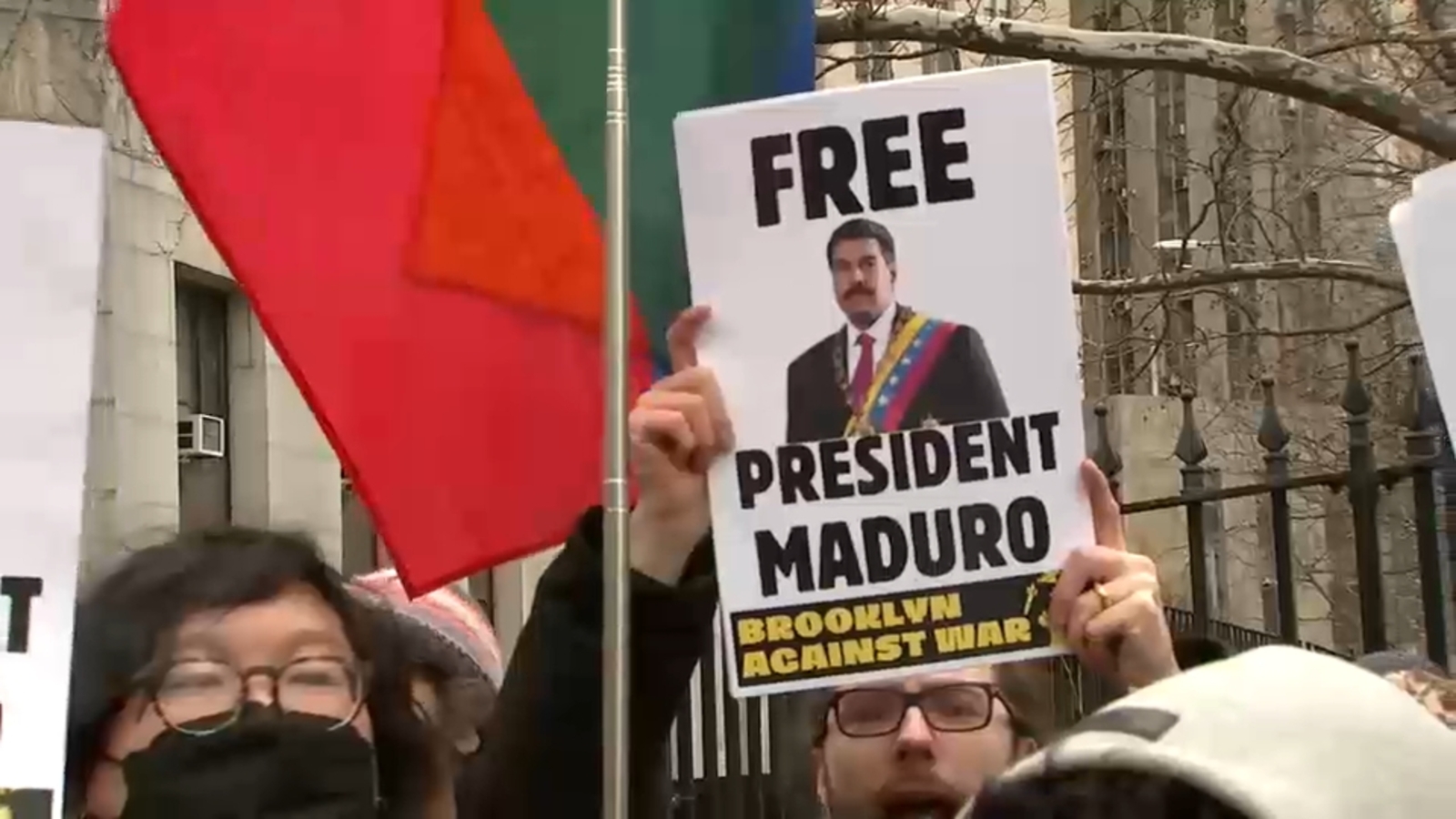 Maduro arraignment: Dueling protests take place outside federal court ...
