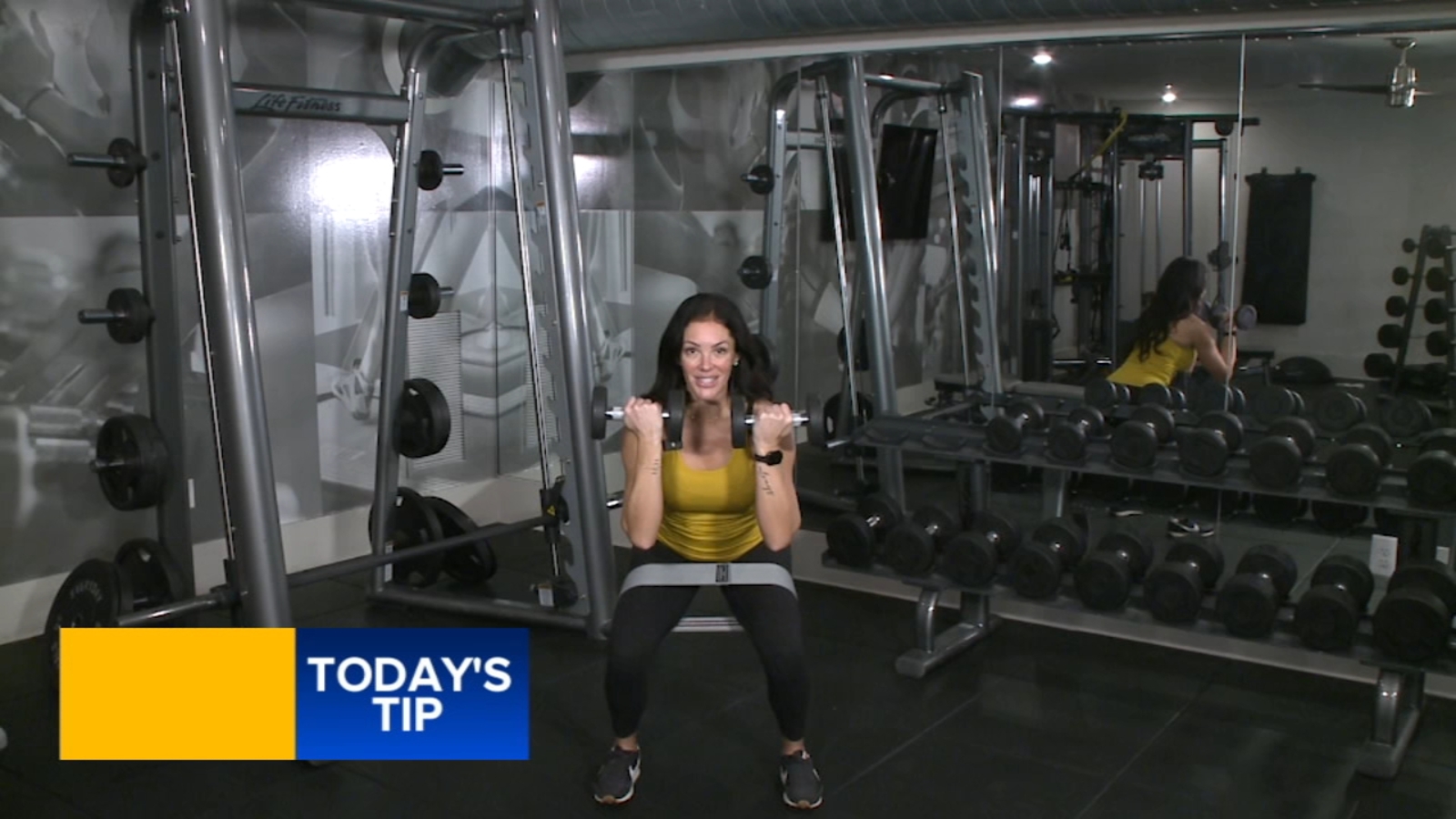 Squat presses with a resistance band and weights - Today's Tip - 6abc ...