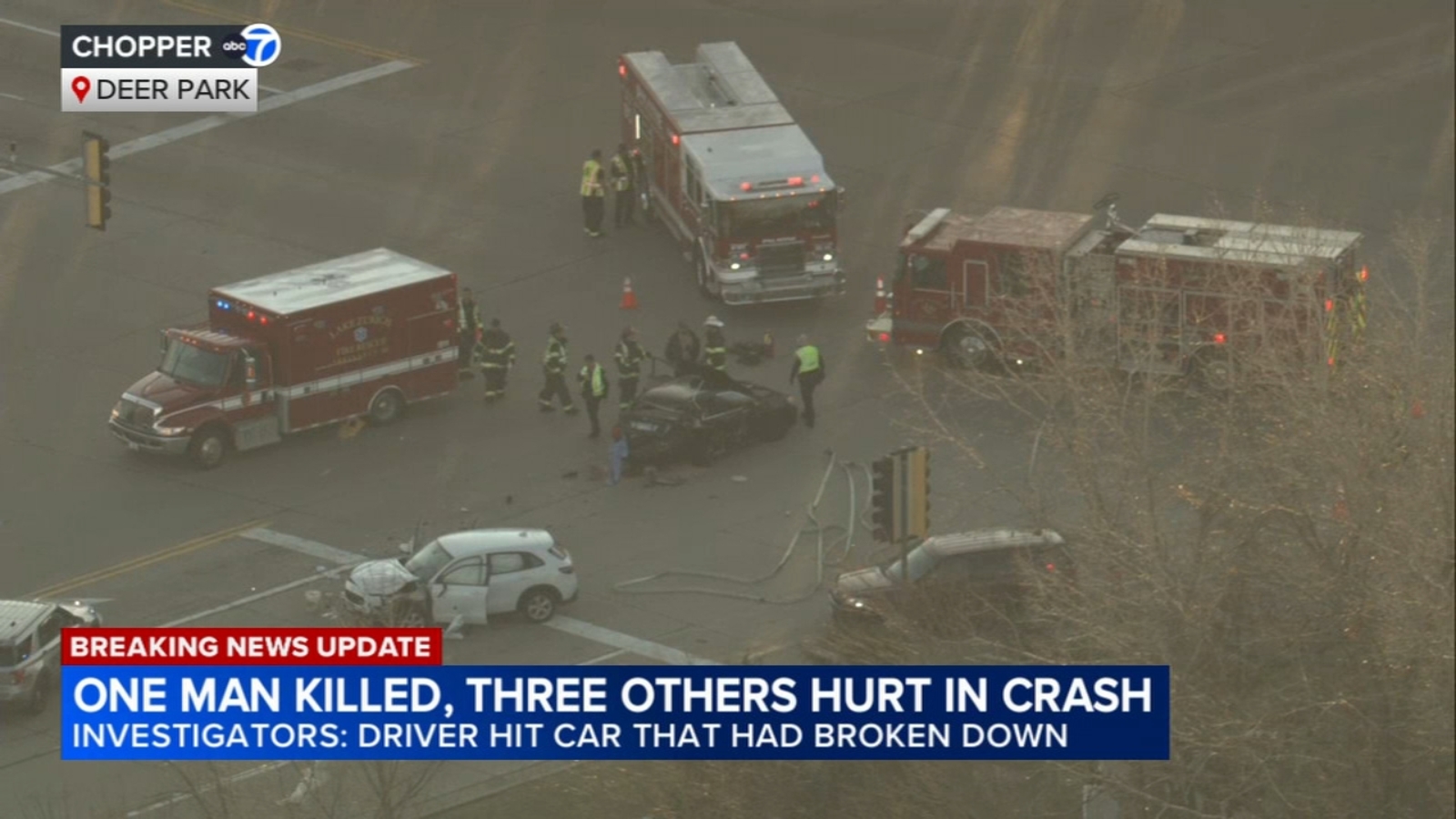 Deer Park crash today leaves man dead, 3 others injured at Lake Cook ...