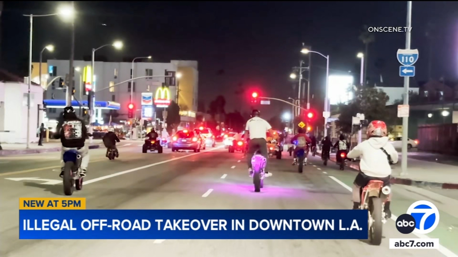 Off-road motorcyclists, ATV riders take to the streets of downtown LA ...