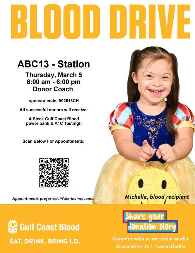 Where to donate blood near me? ABC13 and Gulf Coast Regional Blood ...