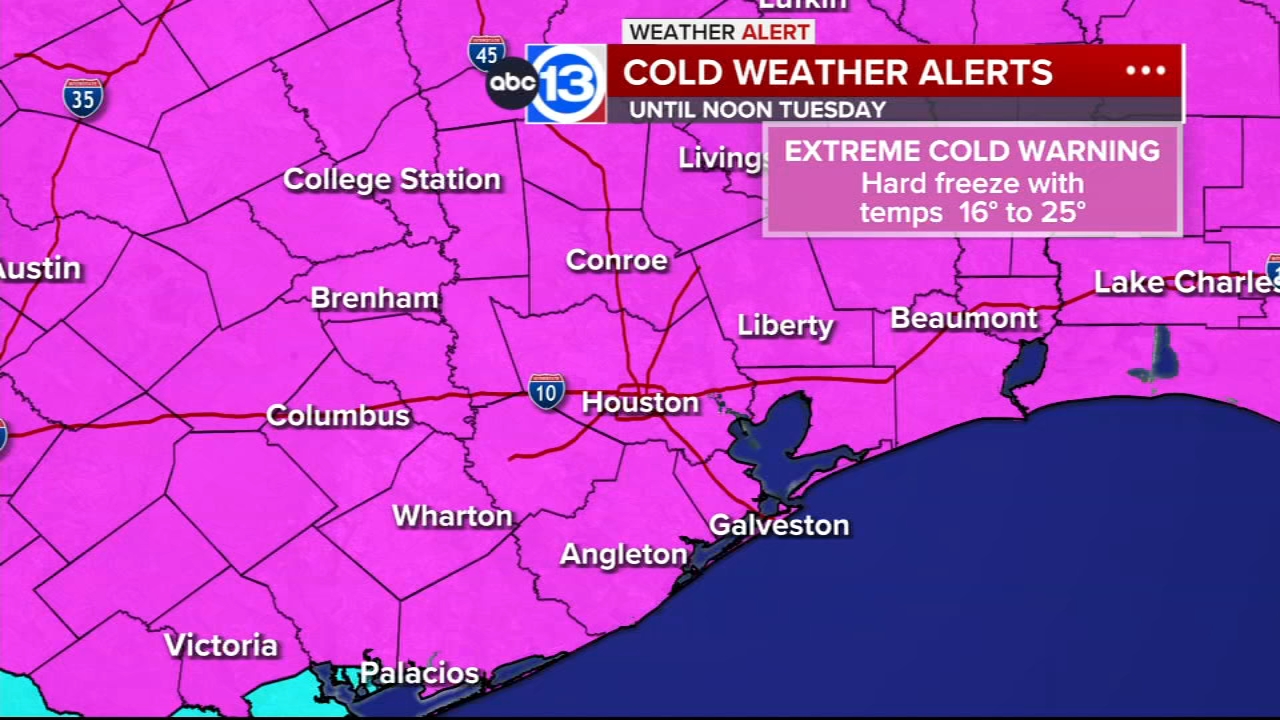 Houston Weather: ABC13 Weather Alert: Extreme Cold Warning continues ...