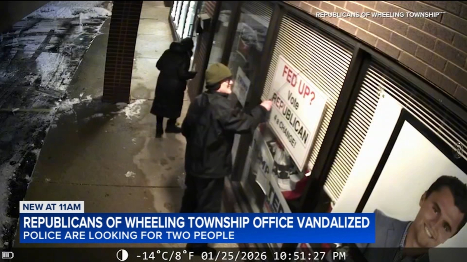 Video shows vandals target Republicans of Wheeling Township Office in ...