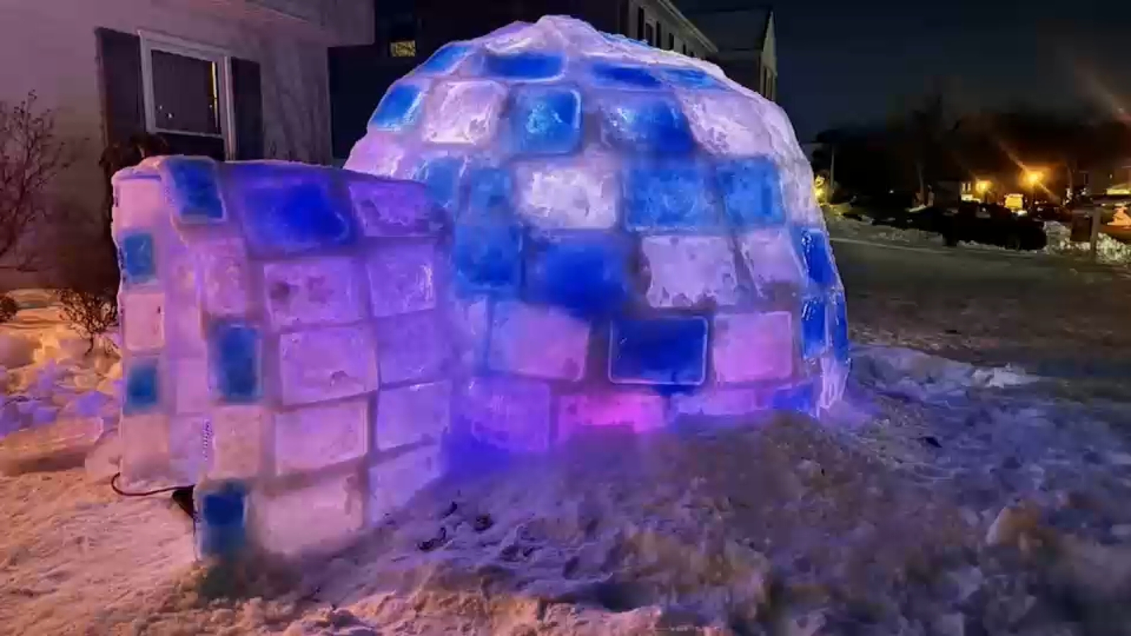 Family builds igloo in their front yard in Howell, New Jersey - ABC7 ...
