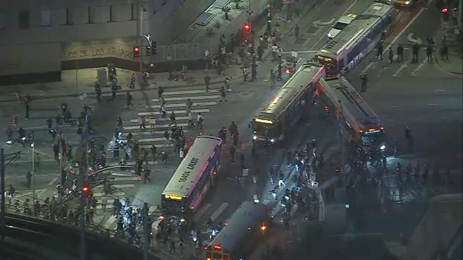 LAPD issues dispersal order after protesters clash with officers - ABC7 ...