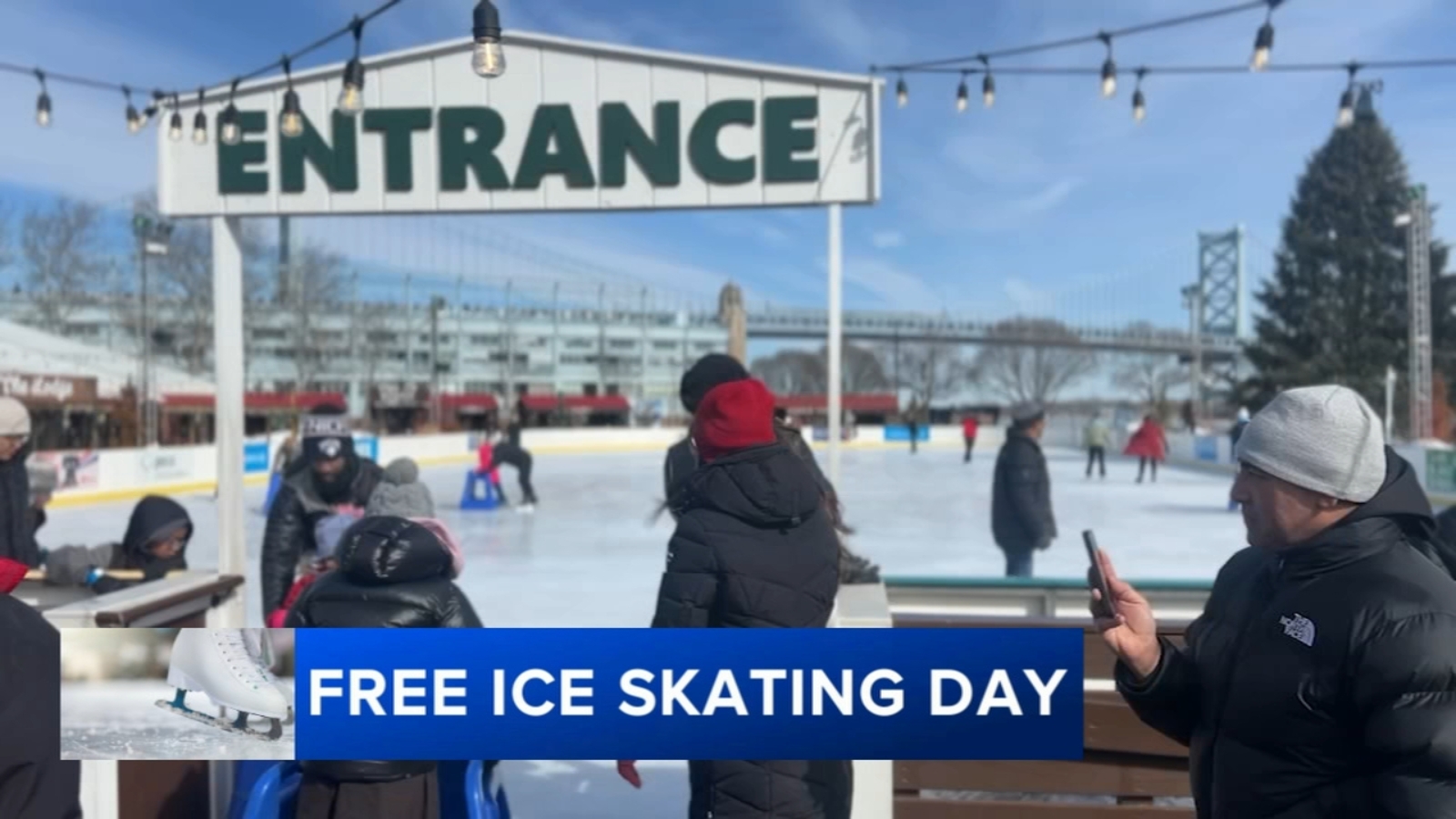 Free ice skating draws families to Penn's Landing despite frigid ...