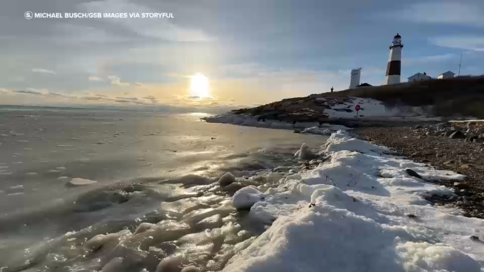 PHOTO: Frozen surf in Montauk - ABC7 New York