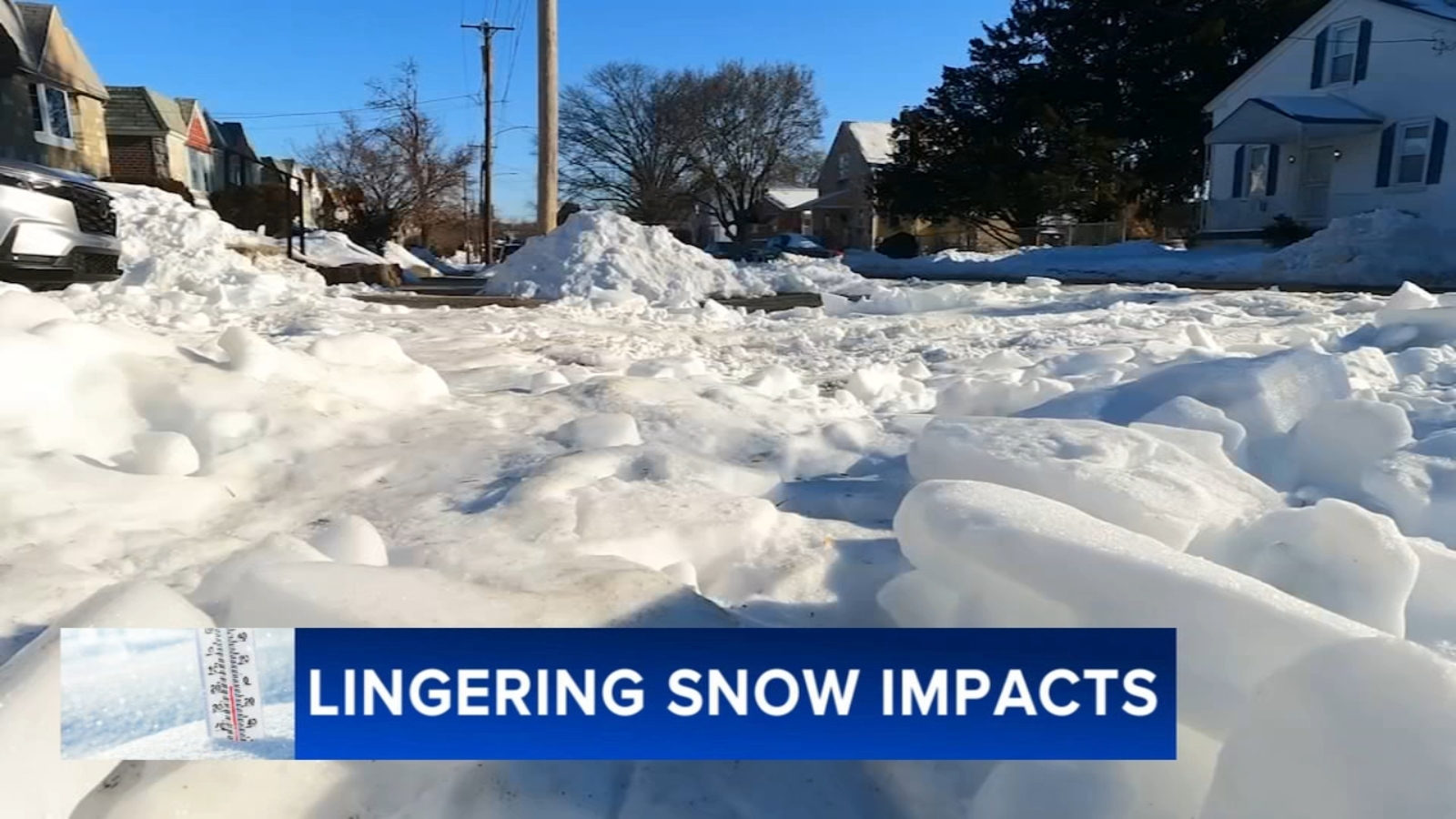 Rock-solid snow still lingers at start of second week after winter ...