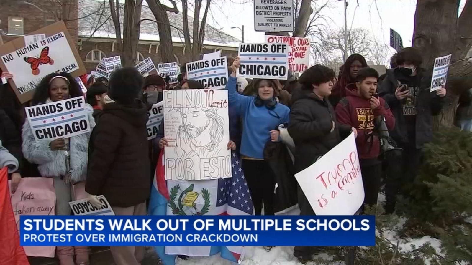 Chicago school walkout held for anti ICE protest at River Park ...