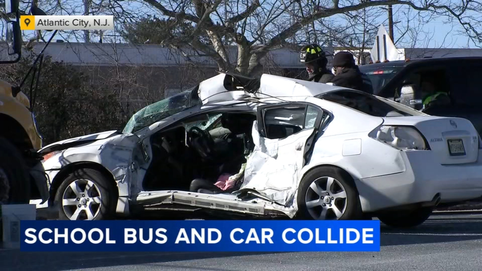 Woman hospitalized following crash involving school bus in Atlantic ...