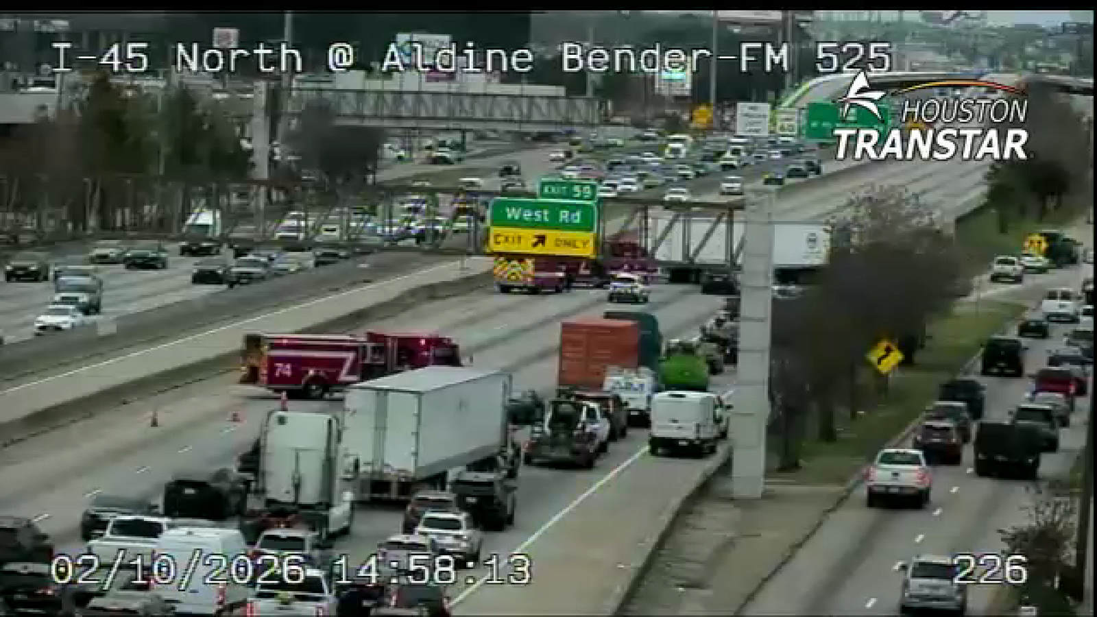 13 Alert Traffic: I-45 North southbound lanes closed at West Road after ...