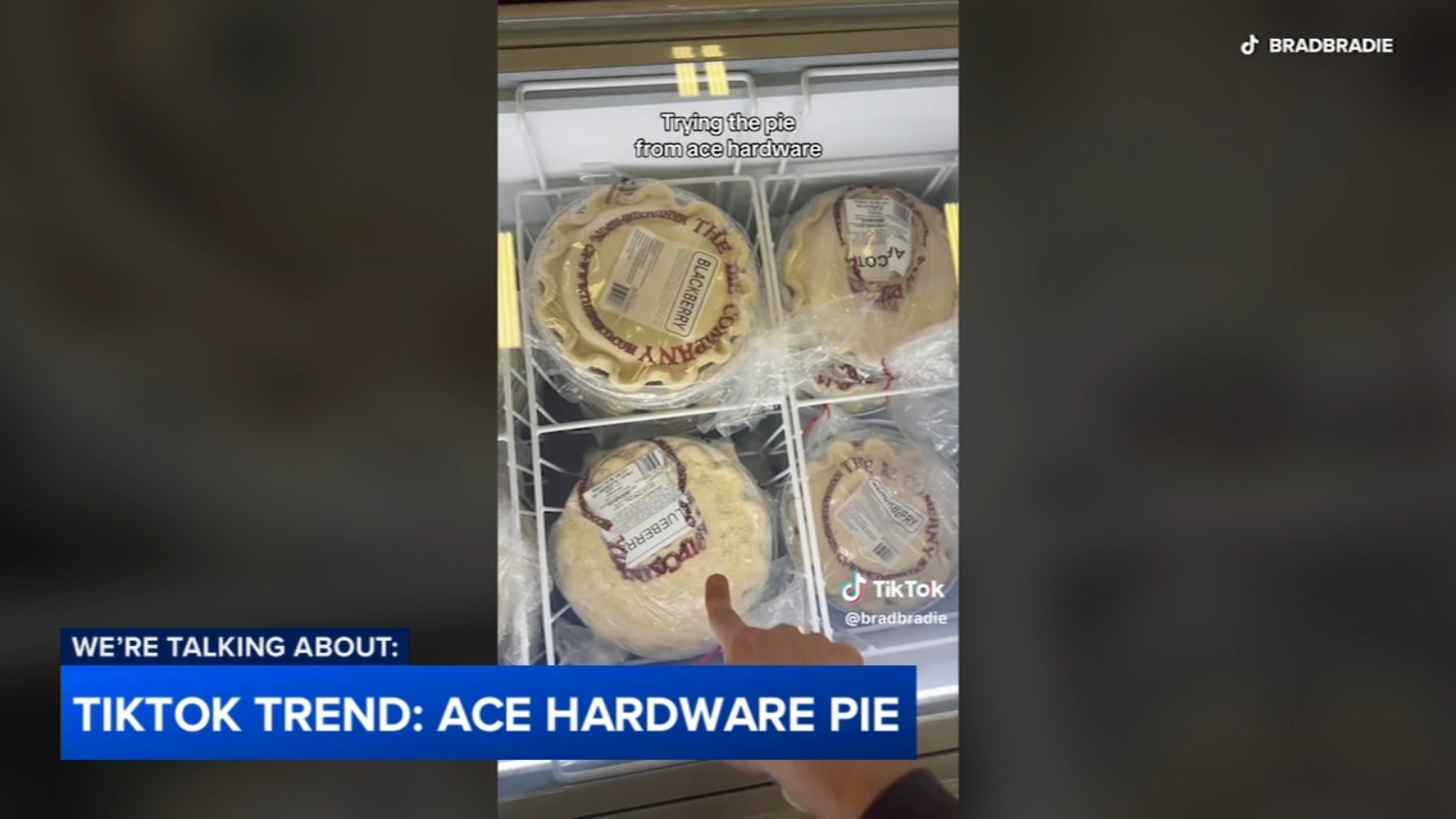 TikToker Bradbradie goes viral after trying pie from local Ace Hardware ...