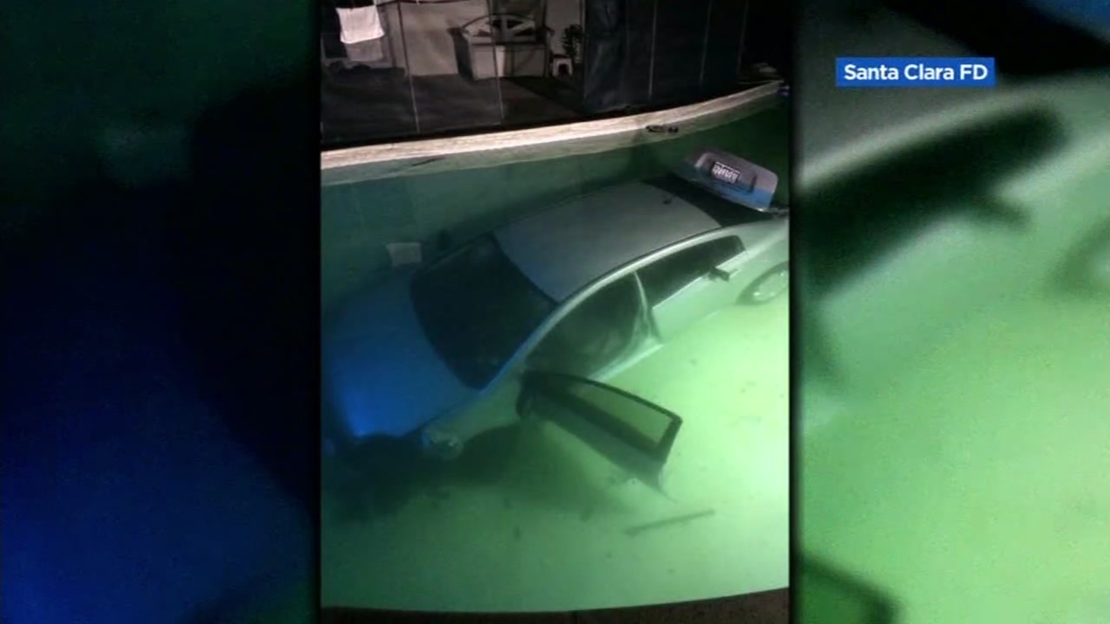 Driver plunges car into pool at home in Santa Clara - ABC7 San Francisco