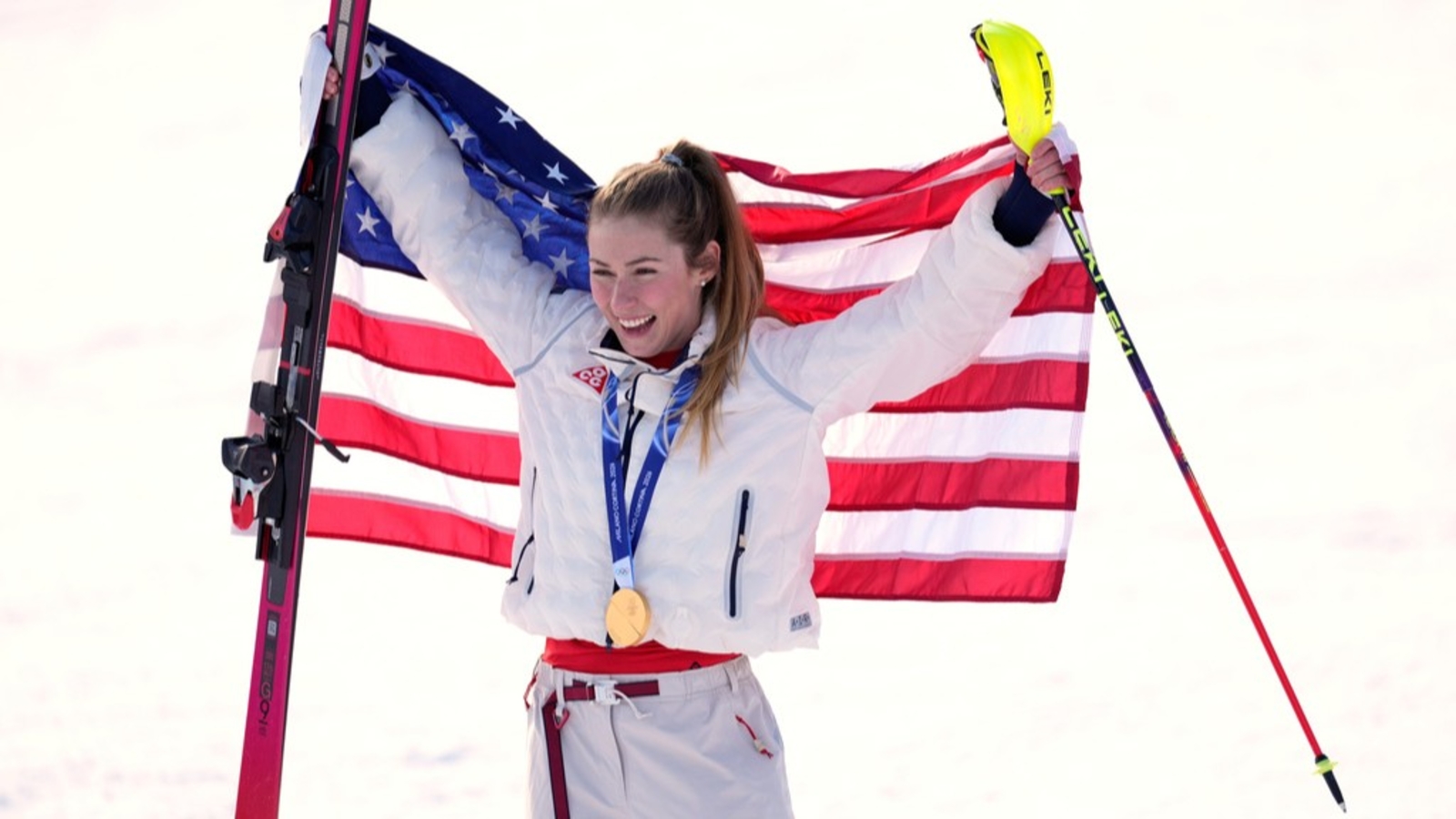 US skiing star Mikaela Shiffrin wins slalom to break 8-year Olympic ...
