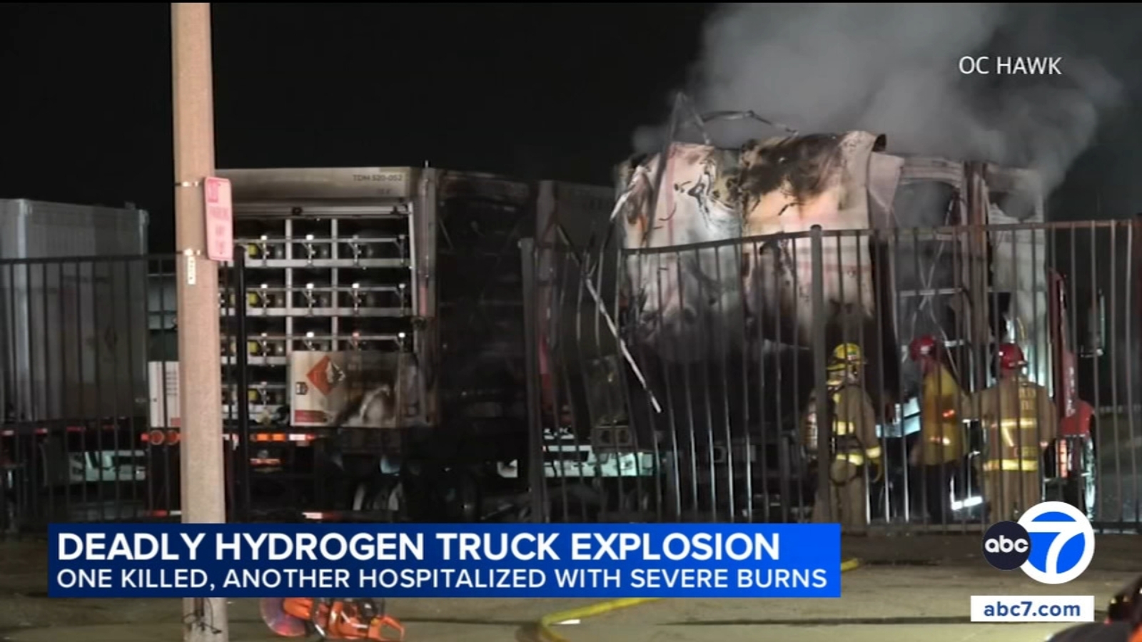 1 dead, 1 other injured after hydrogen truck explosion in Colton - ABC7 ...