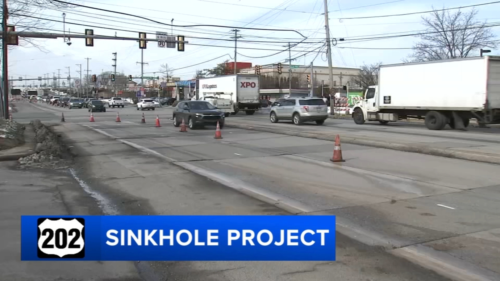 Traffic backs up as PennDOT begins Route 202 sinkhole project in King ...