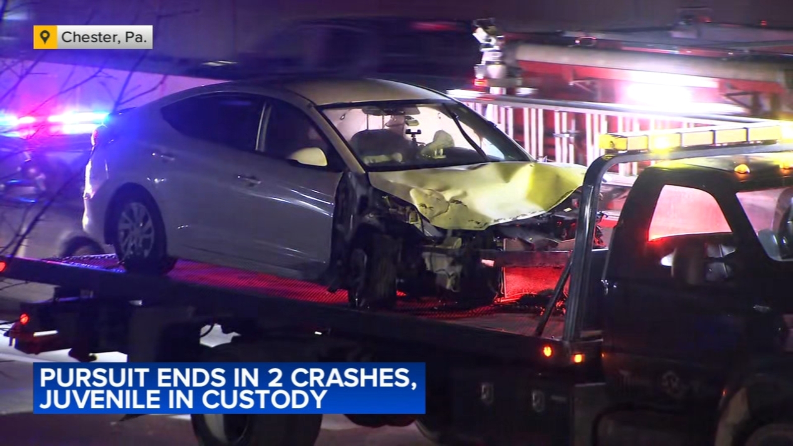 Juvenile arrested after police chase ends in 2 crashes in Chester ...