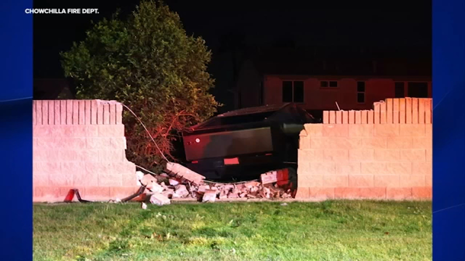 Tesla Cyber Truck crashes into wall in Chowchilla - ABC30 Fresno