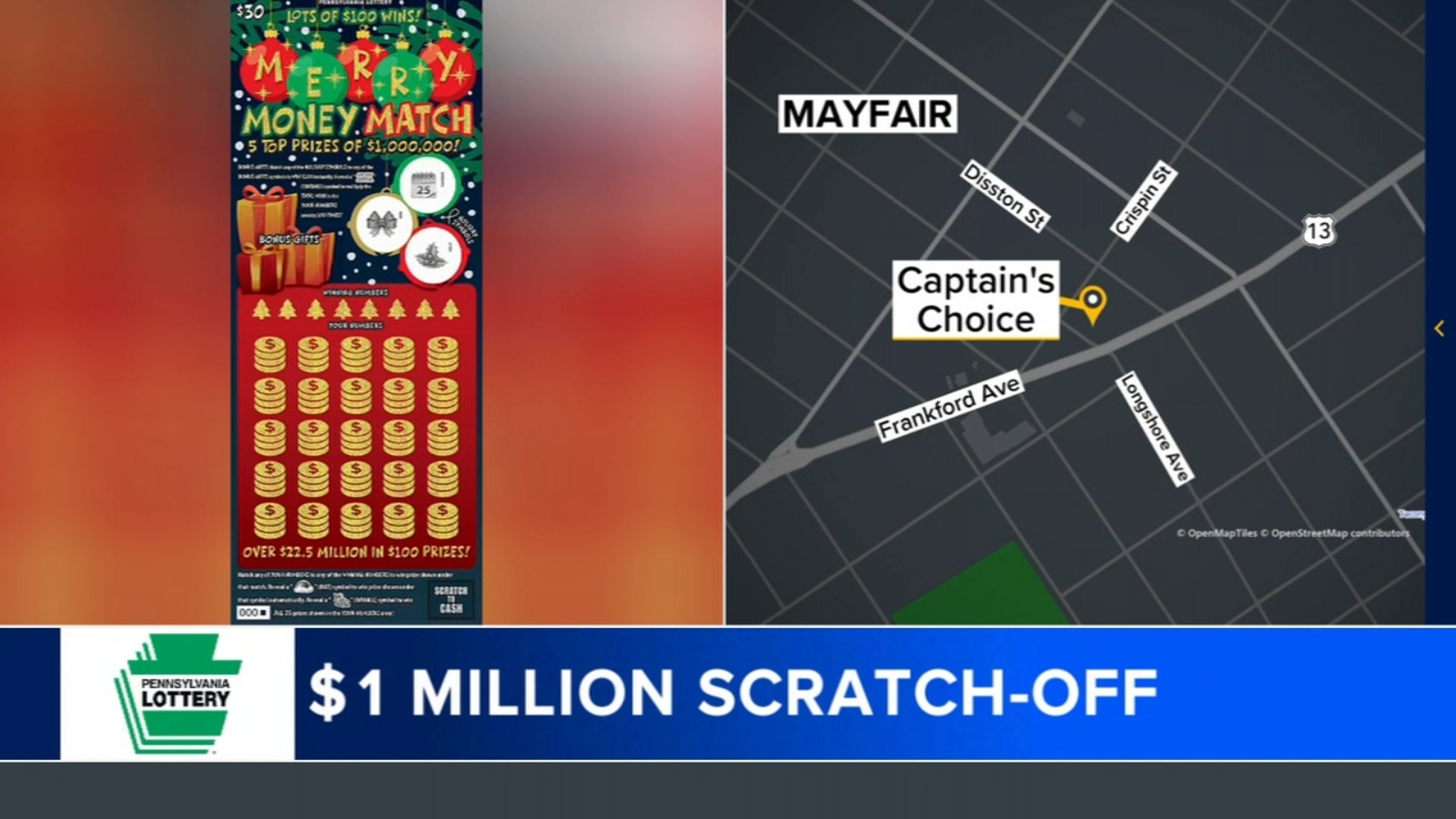 Scratch-off lottery ticket worth $1 million sold in Philadelphia's ...