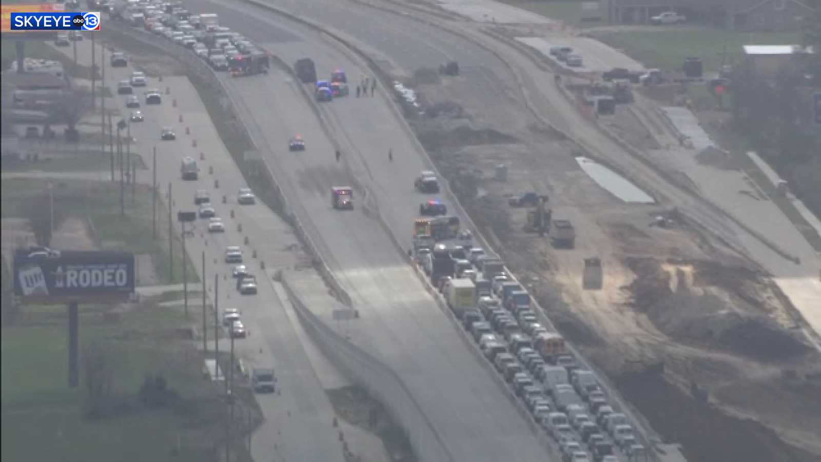 Gulf Freeway reopens at Vauthier Street in Galveston County after heavy ...