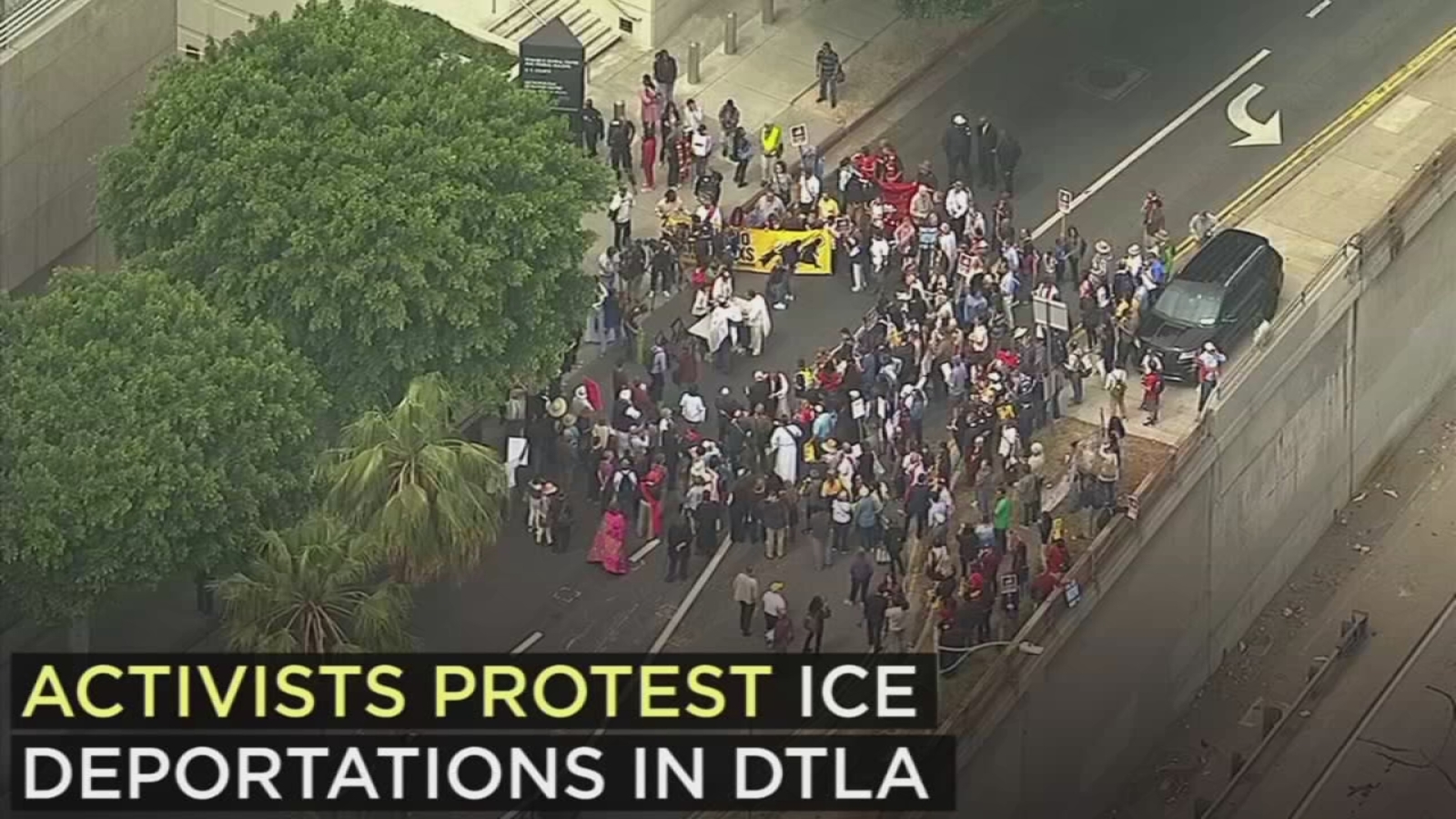 Pro-immigrant activists march through downtown LA in protest against ...