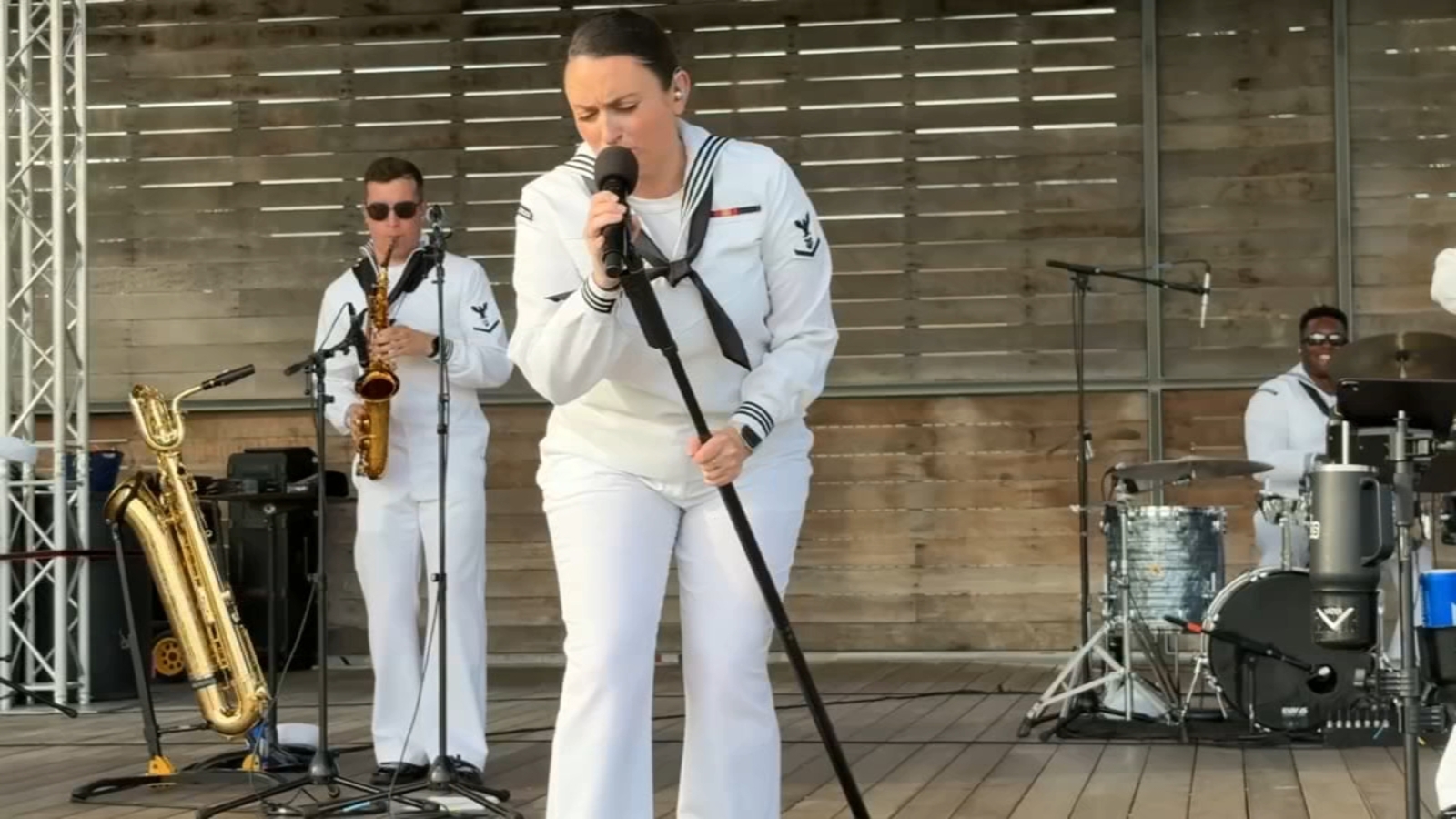 Navy Band Southeast takes the stage during Fleet Week Houston - ABC13 ...