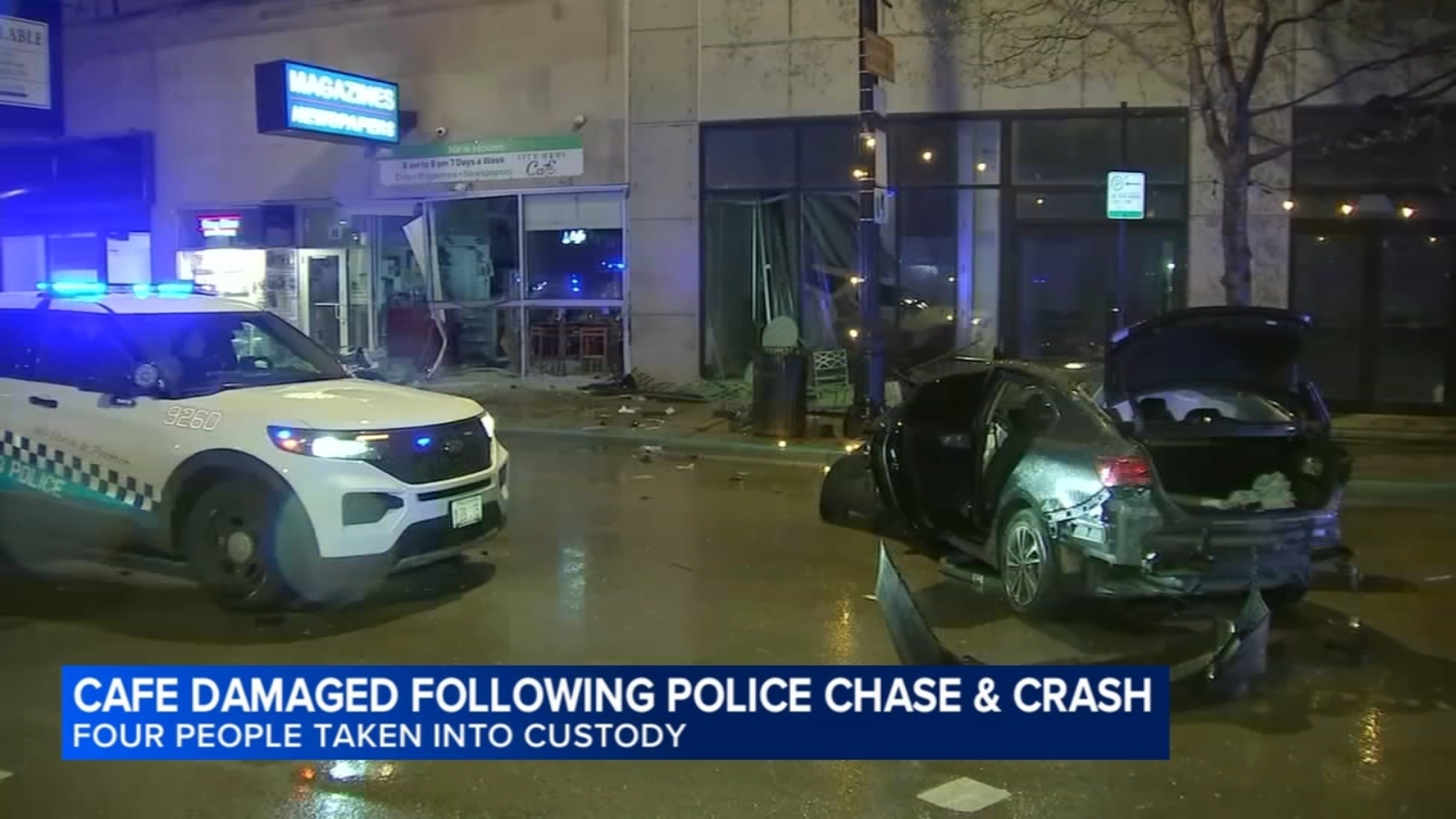 Chicago crash today: 4 arrested after stolen Kia crashes into City News ...