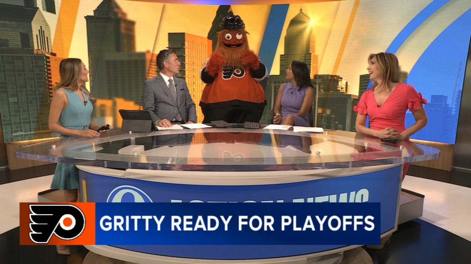 Gritty stops by Action News to get fans Flyered up for the playoffs ...