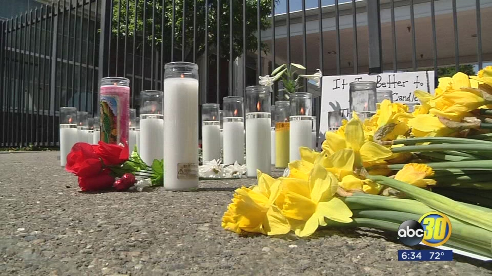 Growing memorial in the streets of Central Fresno after shooting spree - ABC30 Fresno