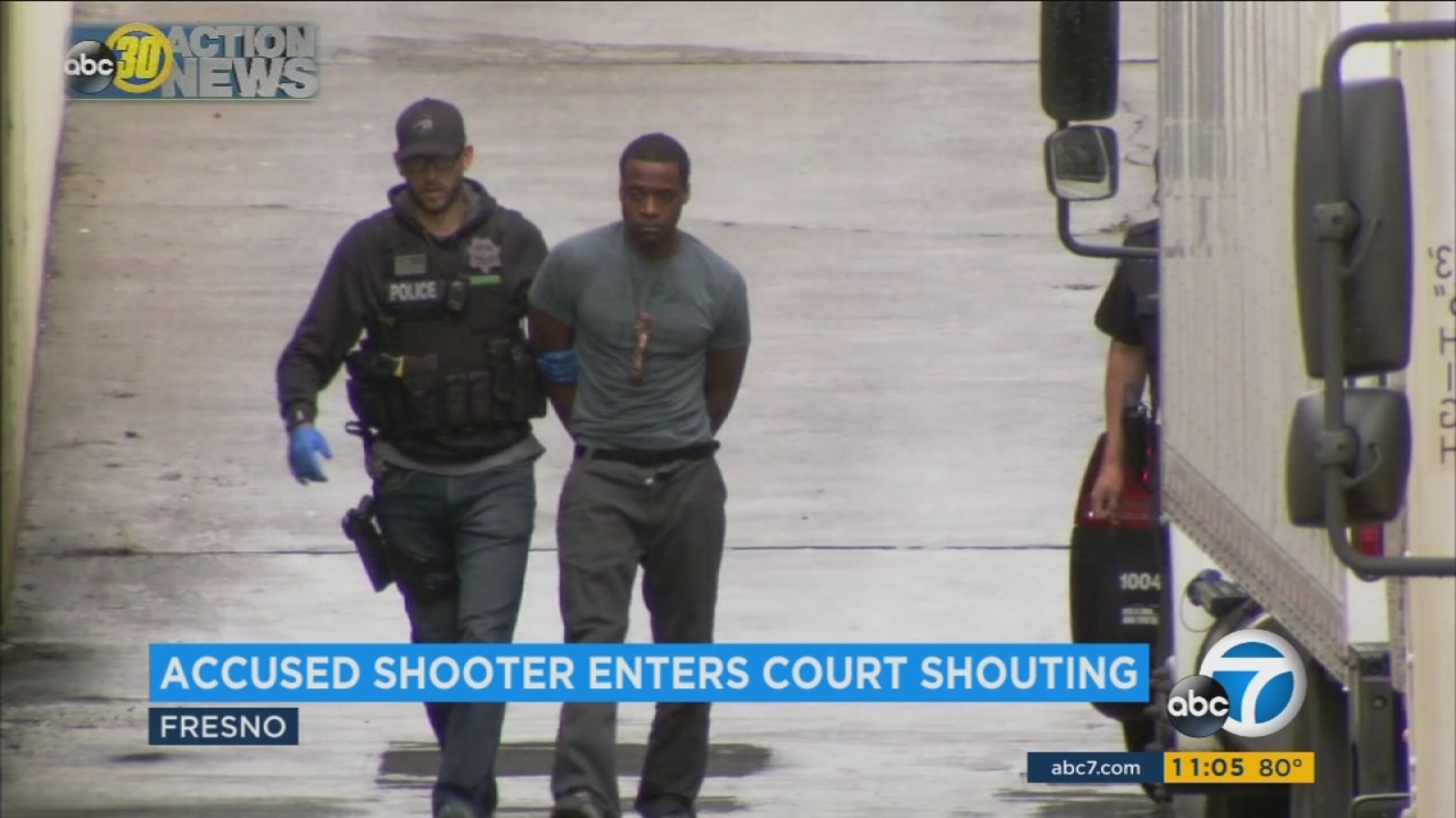 Fresno shooting rampage suspect enters court shouting - ABC7 Los Angeles